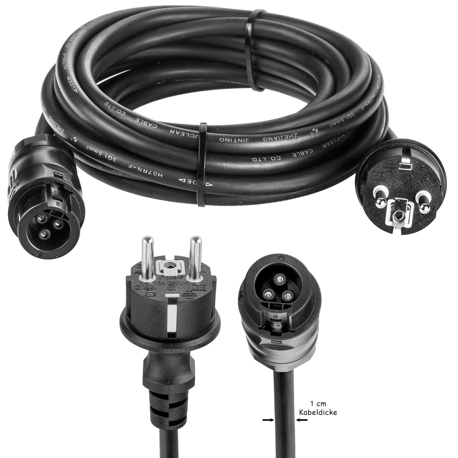 Betteri BC01 auf Schuko Kabel Solar mit Endkappe Anschluss Wechselrichter 3-15M | eBay